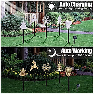 PLTCAT Yard Decoration Stake Lights Outdoor, Waterproof Garden Lights with 2-Lighting Modes, Solar Lights for Pathway, Lawn, Yard Decor (Mixed)