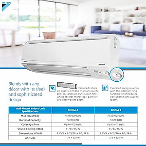 Daikin 2-Zone (2MXS18W) Ductless Mini-Split A/C Heat Pump System w/Maxwell 16 ft. Installation Kit and Wall Mounting Bracket (9K+9K)