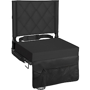 Sheenive Stadium Seats for Bleachers with Back Support, Bleacher Seats with Backs and Cushion Wide, Padded Portable Folding Comfort Stadium Chair with Shoulder Strap, Perfect for Sports Events