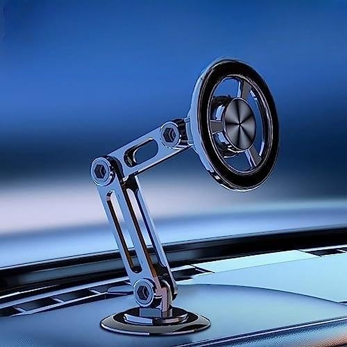 Uscallm Magnetic Car Phone Holder, Metal Car Navigation Holder, 360 Degree Rotatable Head Suction Cup Foldable Car Mount, Phone Universal #