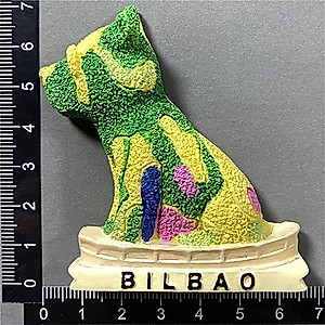 Puppy Sculpture Guggenheim Museum Bilbao Spain Refrigerator Magnet Travel Souvenir Fridge Decoration 3D Magnetic Sticker Craft Collection