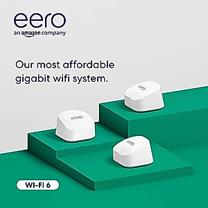 Amazon eero 6+ mesh Wi-Fi system | Fast and reliable gigabit speeds | connect 75+ devices | Coverage up to 4,500 sq. ft. | 3-pack, 2022 release