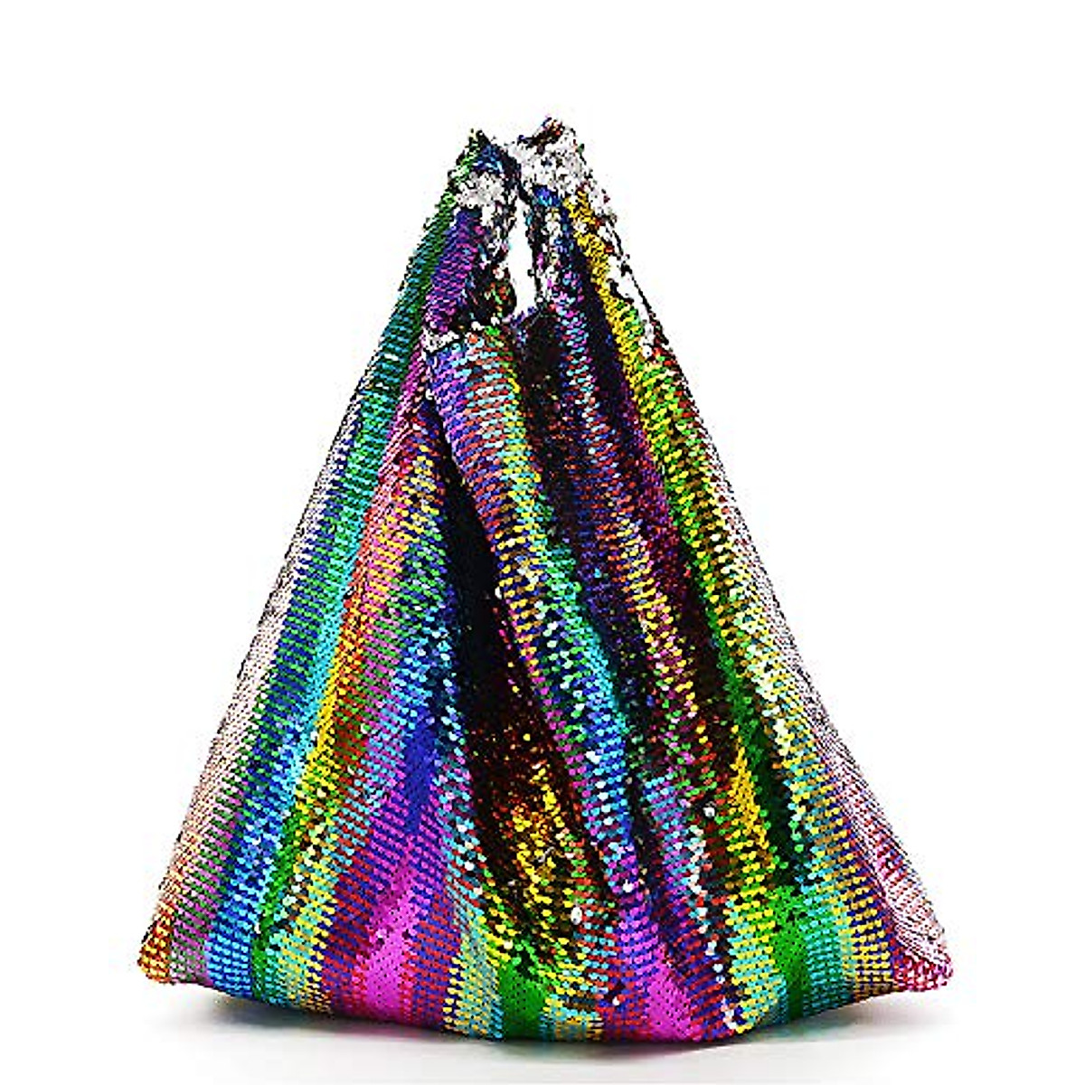 Miuco Rainbow Sequins Totes Colorful Reversible Sparkling Shoulder Bags