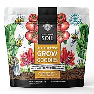 Grow Goodies All Purpose Plant Superfood : Lawn & Garden : Complete Minerals + Kelp + Yucca : 1LB : Bless Your Soil