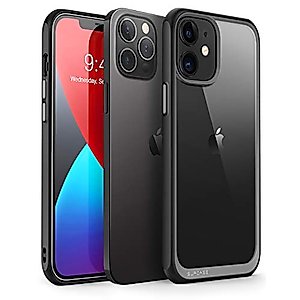 SupCase Unicorn Beetle Style Series Case Designed for iPhone 12 (2020) / iPhone 12 Pro (2020) 6.1 Inch, Premium Hybrid Protective Clear Case (Black)