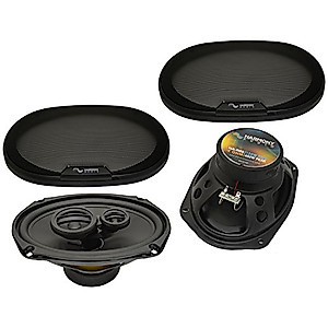 Harmony Audio Compatible with 2003-2008 Toyota Corolla HA-R65 6.5" Replacement 300W Speakers with HA-R69 6x9 Replacement 450W Speakers, and HA-728104 Factory Speaker Replacement Harness