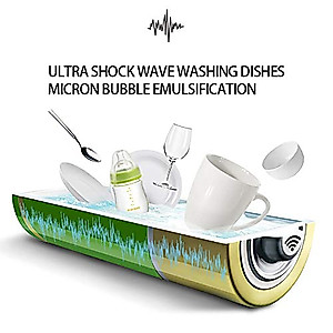 Mini Dishwasher Machine Artificial Wave Design High Pressure Wave Dishwasher USB Portable for Washing Fruit Vegetables Tableware Bowl Chopsticks,blue