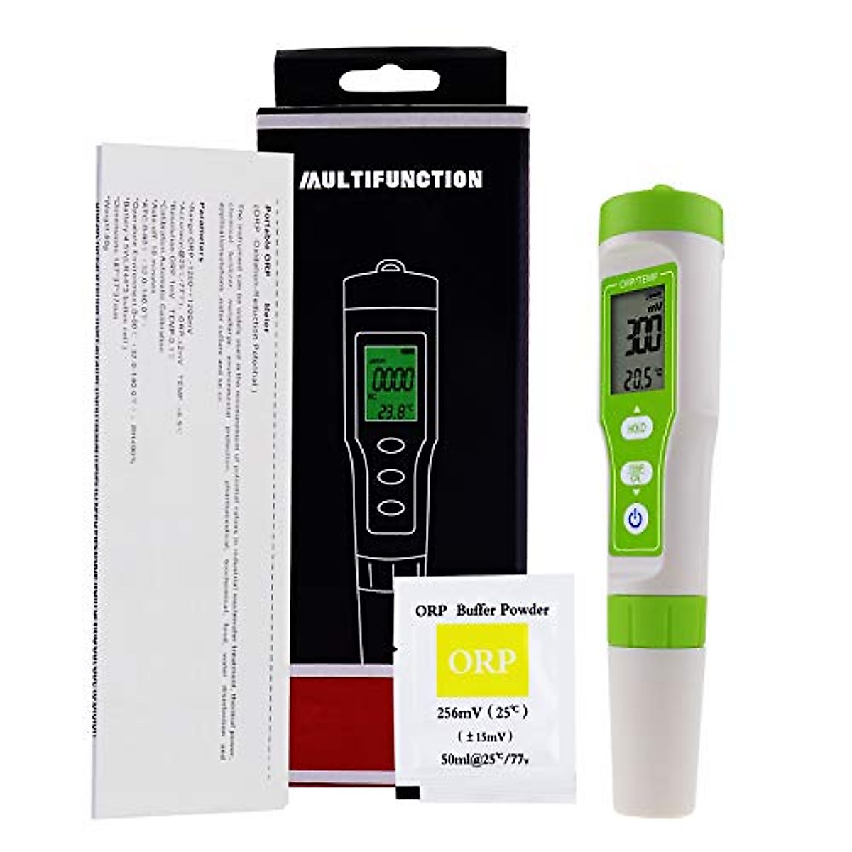 Digital ORP Meter with Automatic Calibration & ORP Buffer Powder (ORP Meter)