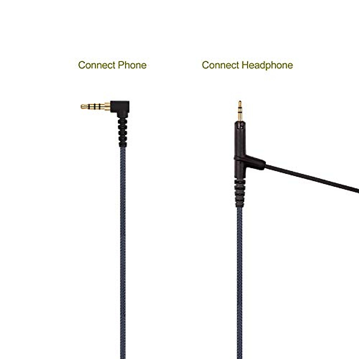 Audio Replacement Cable with in-Line Mic Remote Volume Control Compatible with Bose 700, QC35, QC35 II, QC45 Headphones, Audio Cord Compatible with iPod iPad iPhone Apple Devices