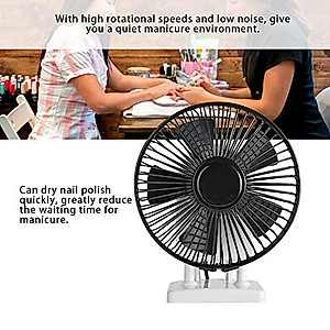 13W Mini Electric Fan Table Desk Big Wind Manicure Fan Dryer Manicure Tool, Two Gears Adjustable Rotating Fans, Mini Desktop Manicure Mute High Wind Table Fan