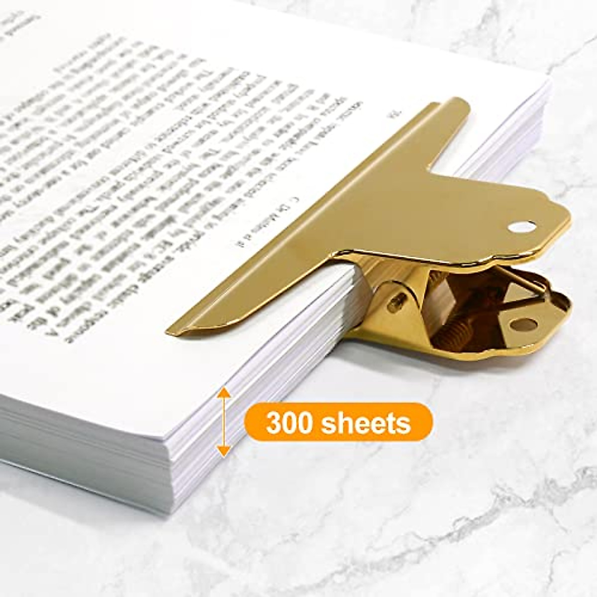 Large Bull Paper Clips Gold, Coideal 3 Pcs 145mm Big Metal File Binder Clip Clamps for Office, Food Bags (5 7/10 Inch)