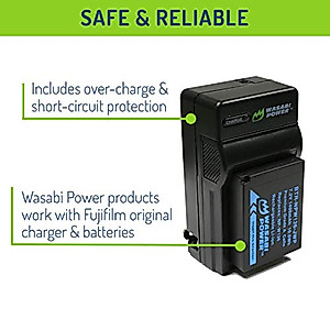 Wasabi Power Battery (3-Pack) and Charger for Fujifilm NP-W126 & HS50EXR, X-T100, X-T200, X100F, X100V, X-A10, X-E2S, X-E3, X-E4, X-Pro2, X-Pro3, X-T1, X-T2, X-T3, X-T10, X-T20, X-T30, X-T30 II