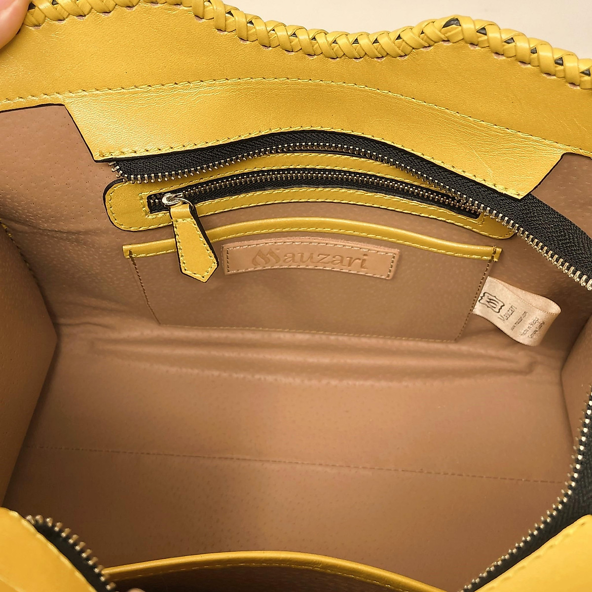 Mauzari Tooled Leather Shoulder Bag Tote for Women (Obsidian, Large)