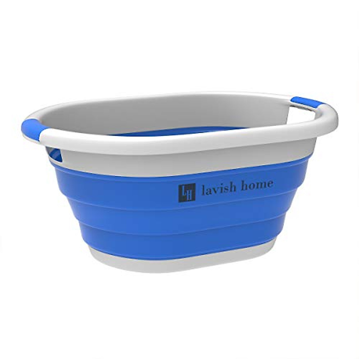 Collapsible Laundry Basket- Space Saving Pop Up Clothes, Multiuse Organizer/Storage Container with Comfort Grip Handles by Lavish Home (Blue)