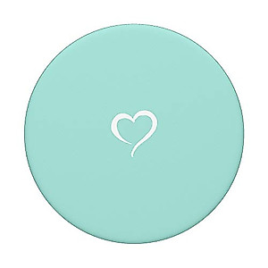 Aqua Teal Blue Hand Drawn Heart Minimalist Love PopSockets Swappable PopGrip