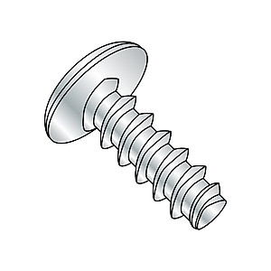 Small Parts 1008LPT Steel Thread Rolling Screw for Plastic, Zinc Plated, Truss Head, Phillips Drive, #10-14 Thread Size, 1/2" Length (Pack of 50)
