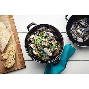 KitchenCraft World of Flavours Mussel Pot, Enamel, Large (25 cm)