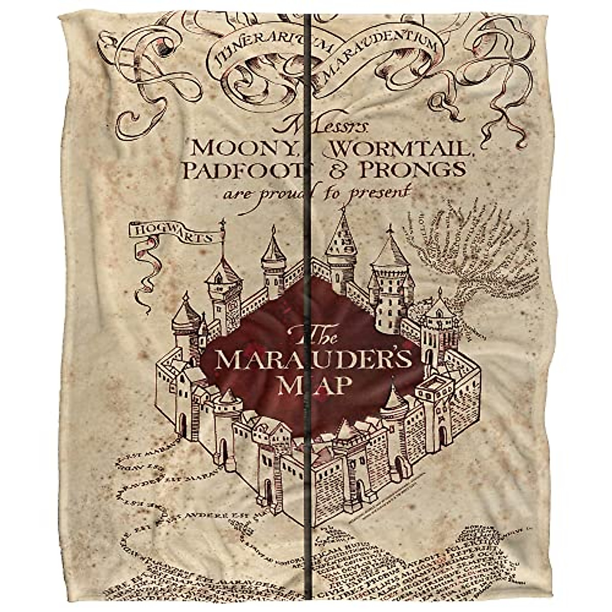 Harry Potter Marauder's Map Officially Licensed Silky Touch Super Soft Throw Blanket 50" x 60"