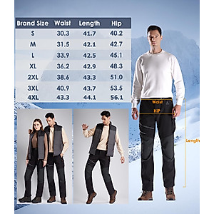 Axnol Heated Pants with 20000mAh Battery Pack Electric Heated Snow Hiking Pants Winter Softshell Outdoor Trousers (XL, Black)