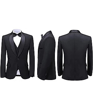 Men's Slim Fit 3 Piece Suit One Button Business Wedding Prom Suits Blazer Tux Vest & Trousers Royal Blue 6XL