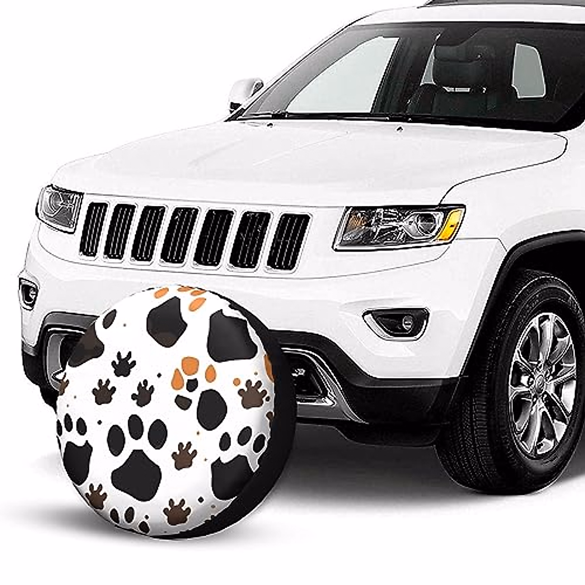 Animal Paw Prints Print Spare Tire Cover Sun Protection Waterproof Fit Trucks Jeeps Trailers RV SUV Vehicle 17 inch