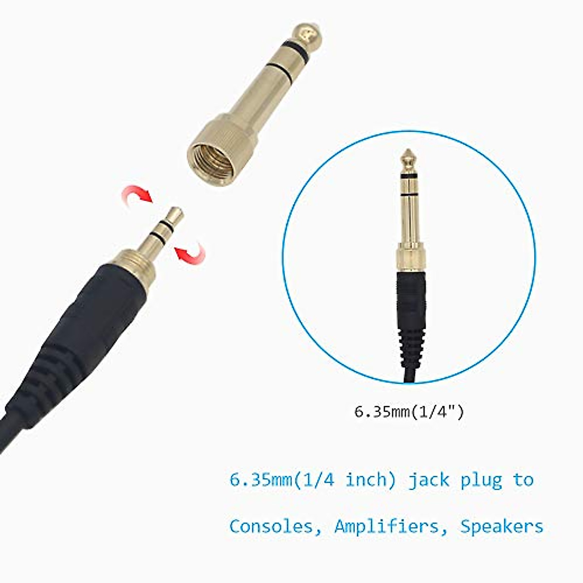 MQDITH Replacement Audio Cable Compatible with Sennheiser HD598 / HD558 / HD518 / HD598 Cs / HD599 / HD569 / HD579 Headphones