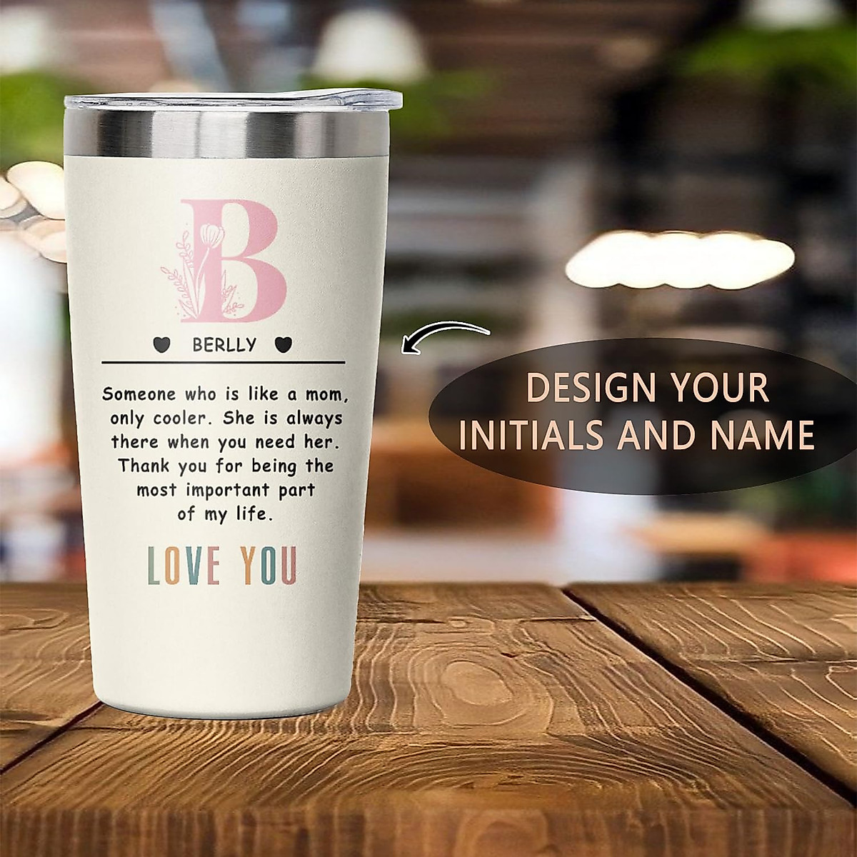 Gifts for Aunt from Daughter Kids Personalized Tumbler for Christmas Birthday Mothers Day Custom Insulated Stainless Steel Tumblers