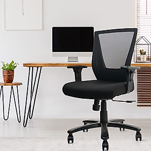 CLATINA Heavy Duty Office Chair 400lbs, Big and Tall, High-Back Executive Desk Chair with Extra Wide Thick Seat, Adjustable Armrests, Ergonomic Mesh Computer Chair for Home Office (1PK)