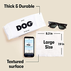 DOG by Dr. Lisa - Dog Wipes - Plant-Based, Natural Bathing Wipes for Dogs - Made from 100% Compostable Bamboo - Vet-Created - Vegan, Non-Toxic - 80 Count