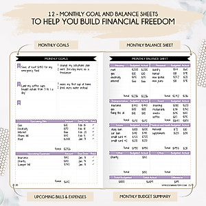 Financial Planner, Monthly Budget Planner and Monthly Bill Organizer - 12 Month Journey to Financial Freedom, Monthly Budget Book Planner, Money Saving Book a Budgeting Planner or Finance Planner