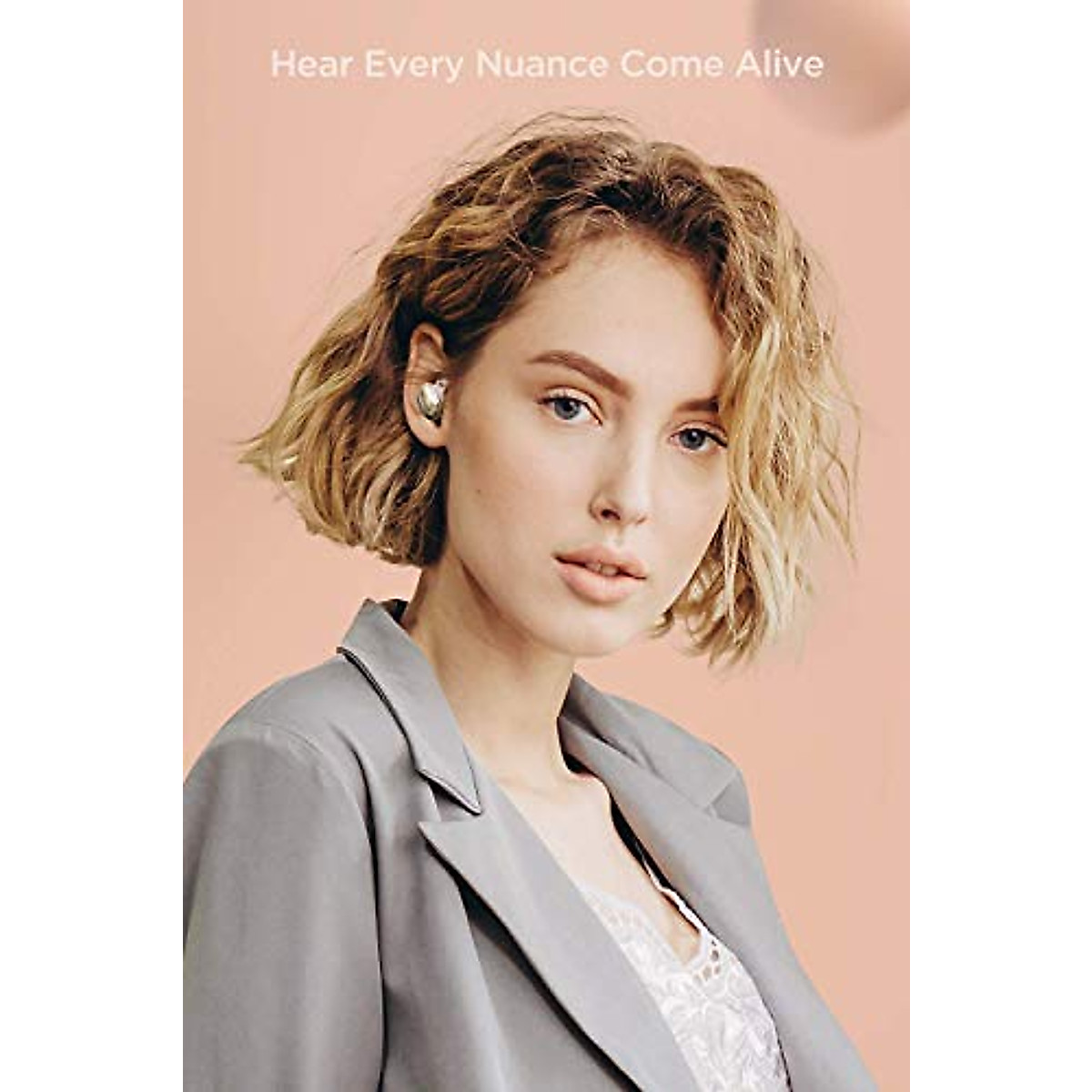 1MORE Stylish True Wireless in-Ear Headphones - Bluetooth - 6.5 Hours of Battery - 15-Minute Quick Charge for 3 Hours of Use – Portable Charging Headphone Case Included - Gold (Renewed)