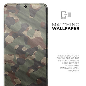 DesignSkinz Traditional Camouflage Fabric Pattern Protective Vinyl Decal Wrap Skin Cover Compatible with The Samsung Galaxy S20 (Screen Trim & Back Glass Skin)