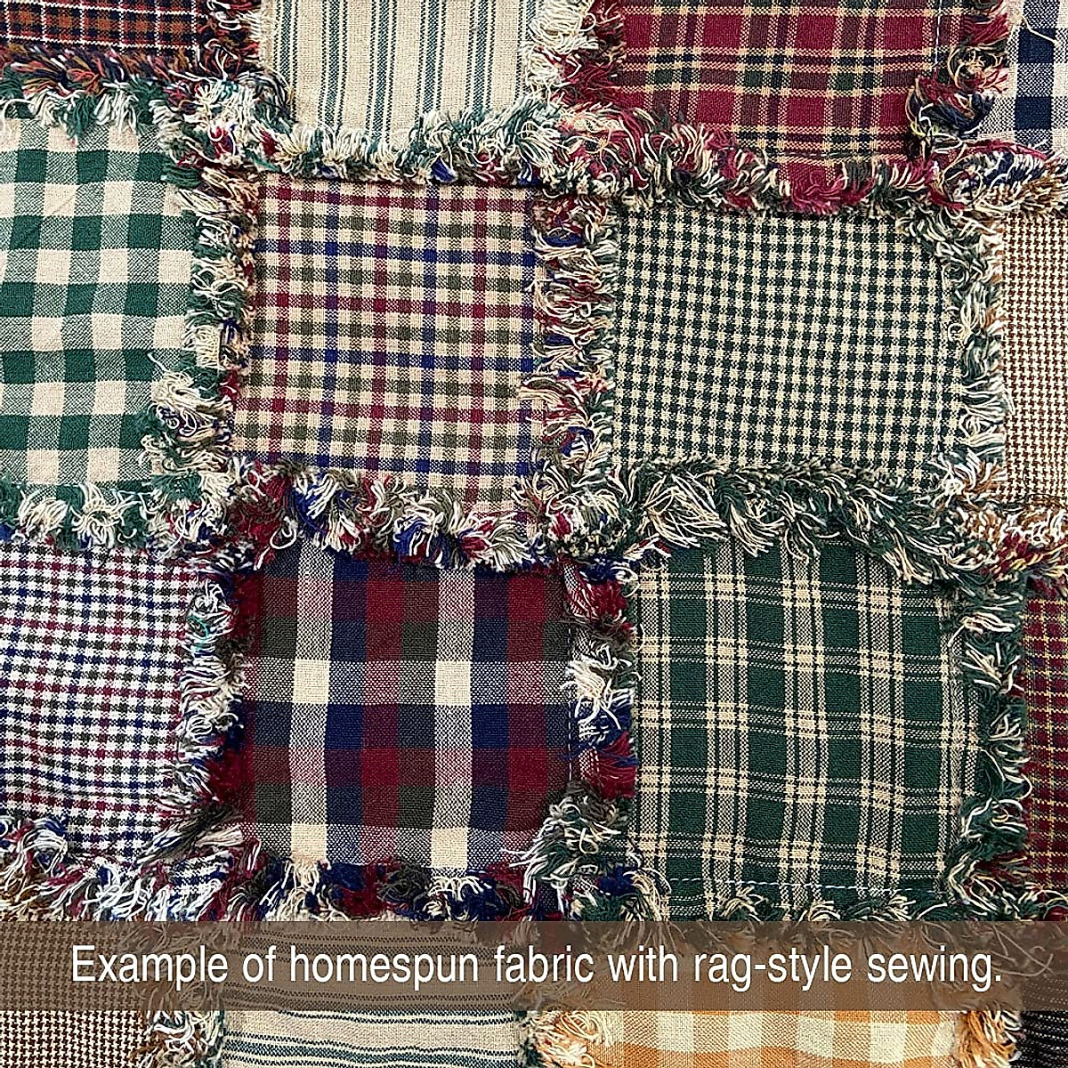 Timber Green 2 Cotton Homespun Plaid Fabric by JCS - Sold by The Yard