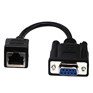 zdyCGTime RJ45 to RS232 Cable, DB9 9-Pin Serial Port Female&Male to RJ45 Female Cat5/6 Ethernet LAN Console（15CM/6Inch） 2Pack