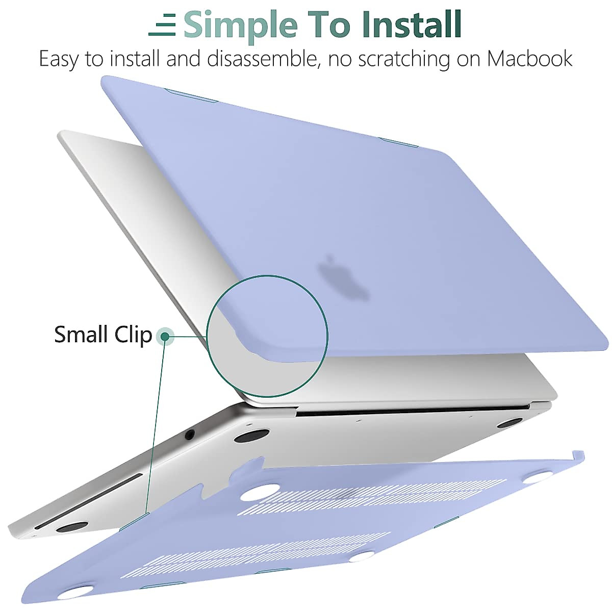 MEEgoodo Case for M3 MacBook Air 13.6 inch CaseCase 2024 2022,Fit Model A3113 A2681 with M3 M2 Chip, Laptop Hard Shell Cases with Keyboard Cover & Camera Cover for MacBook Air M2, Matte Airy Blue