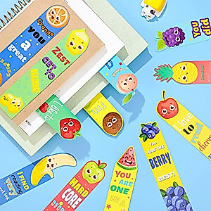Bookmarks for Kids Scratch and Sniff Bookmarks Fruit Scented Fun Bookmarks Classroom Bookmarks Cute Bookmarks for Students Teens Food Lovers, 12 Styles (36 Pieces)