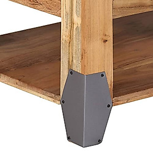 QJBSAVVA Coffee Table 43.3"x20.5"x17.7" Solid Acacia Wood,Entrance Table Tray Tables Center Table Low Table Suitable for Meeting Rooms, Reception Rooms, Offices