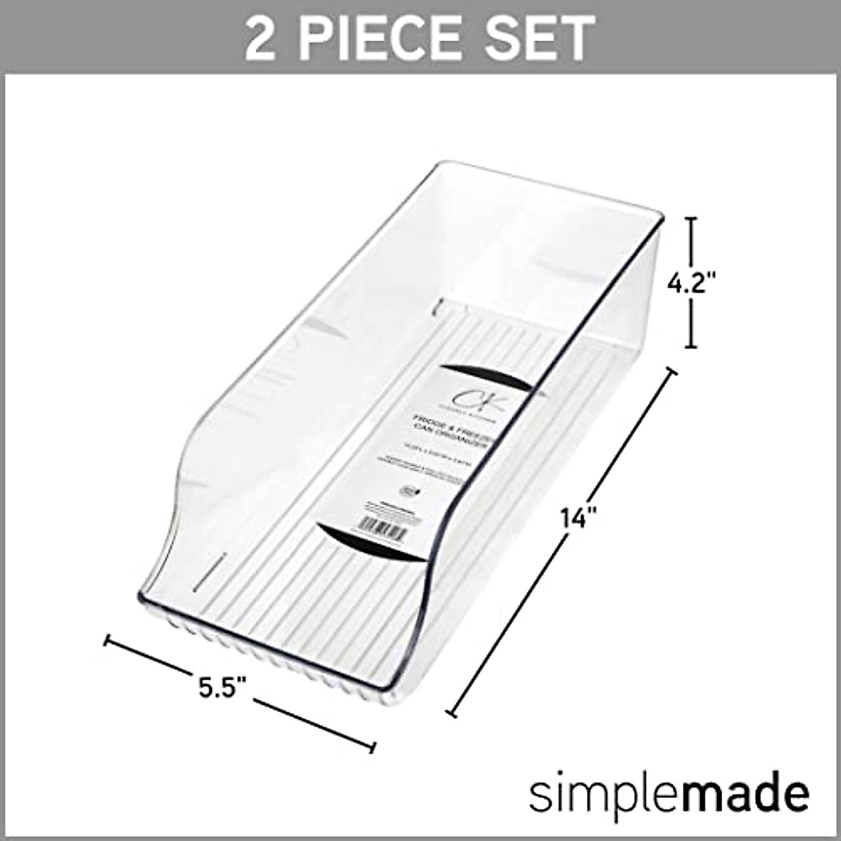 SIMPLEMADE Drink Container for Refrigerator, Can Dispenser Rack, Clear Pop Holder for Refrigerator and Freezer, Multipurpose Pop Can Organizer for Kitchen, Office, Bathroom