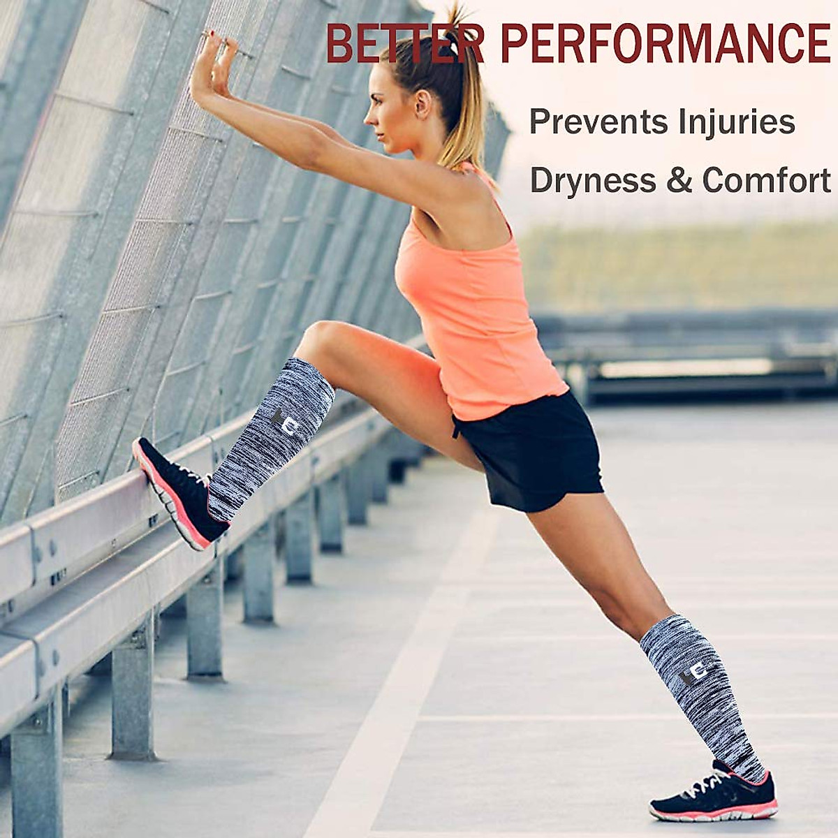 SunFeeling 6 Pairs Compression Socks for Women & Men Circulation - Best Support for Nurses,Running,Athletic,Sports,Small-Medium