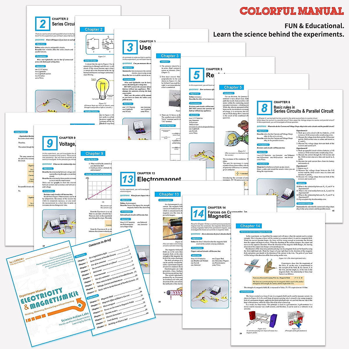 Teenii STEM Electricity & Magnetism Kit - Electromagnetism Experiments for Kids Age 8-16