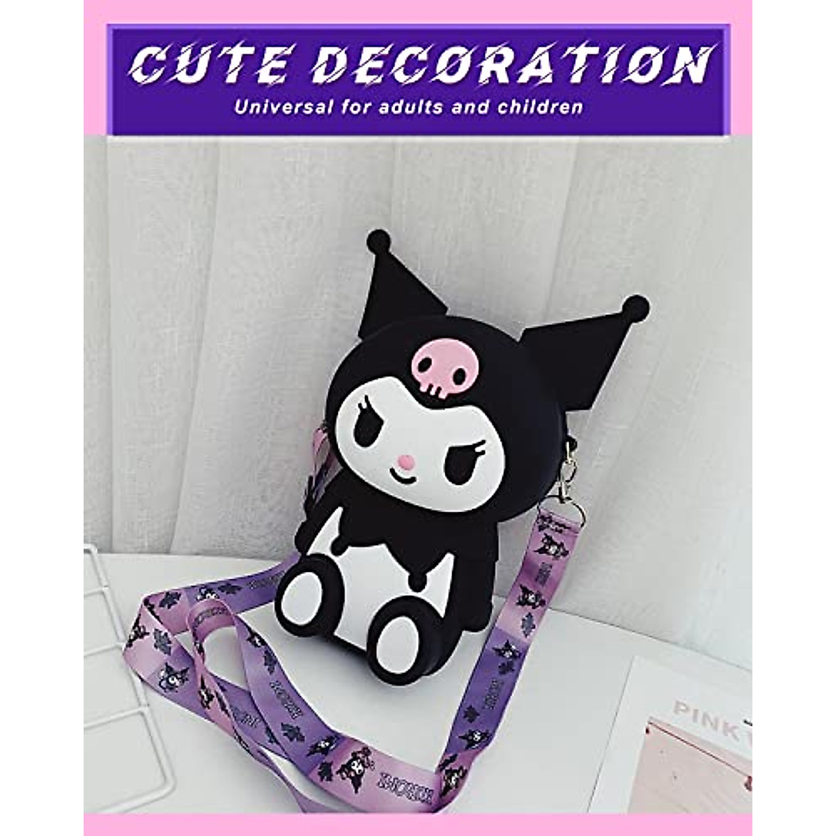 CZZLYJ Kuromi Bag,My Melody,Kuromi Accessories, Shoulder Bag Cartoon Kuromi Anime Bag Cute Shoulder Bag (Black)
