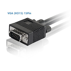 MEIRIYFA VGA to BNC Adapter Cable, HD15 VGA to 5 BNC RGBHV Male Coaxial High Resolution for HDTV Monitor Cable (Black)