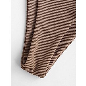 ZAFUL Women's Ribbed O Ring Contrast Strap String Bikini Swimwear