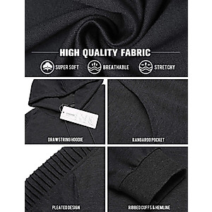 COOFANDY Men's Workout Hoodie Gym Sport Sweatshirt Athletic Pullover Casual Fashion Hooded With Pocket (Dark Gray., Large)