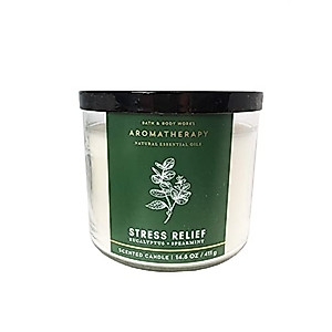 Bath & Body Works, Aromatherapy Stress Relief 3-Wick Candle, Eucalyptus Spearmint