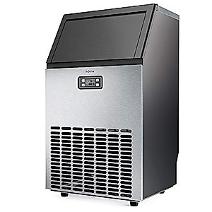 hOmeLabs Freestanding Commercial Ice Maker Machine - Makes 99 Pounds Ice in 24 hrs with 29 Pounds Storage Capacity - Ideal for Restaurants, Bars, Homes and Offices - Includes Scoop and Connection Hose
