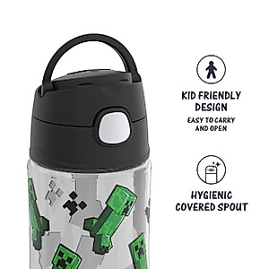 THERMOS FUNTAINER 16 Ounce Plastic Hydration Bottle with Spout, Minecraft