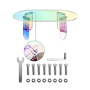 KSacry Acrylic Coffee Tables Modern Accent Night Stand Iridescent Table Coffee Table Side Table Round End Table Modern Chic Desk-Living for Office Home Decor (4 Legs Style, 37.4"L X 19.7"W X 13.8"H)