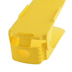 Qtqgoitem Plastic Household Space Saver Adjustable Heel Shoe Holder Organizer Rack Collector Stacker Storage Yellow (Model: 79c 506 228 25f 71f)