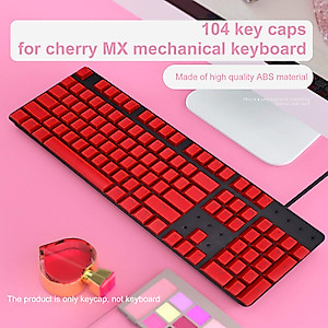 QiancArolBD Keycap Set, Colorful Universal Keycaps, Mechanical Keyboard Keycaps, Full 104 Key Set, Gaming Keyboard Accessories Red
